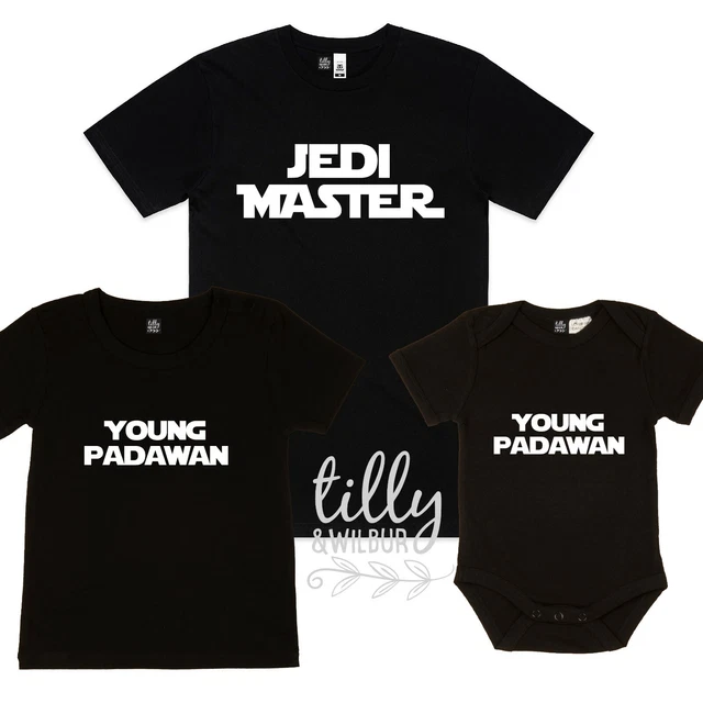JEDI MASTER AND Young Padawan Father & Son Matching T-Shirts, Star Wars ...