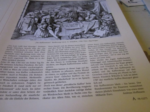 PREUSSEN ARCHIV N2 2375 Die Kaffeesteuer Bild Schadow 1784 EUR 6,30 ...
