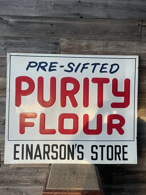 VINTAGE PURITY FLOUR Sign Tin Embossed Flour Sign $750.00 - PicClick CA