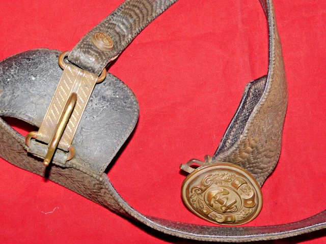 MILITARIA-CEINTURE D OFFICIER DE MARINE porte sabre IIIEME republique 1872 1891 EUR 48,50 ...