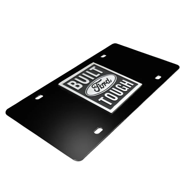 FORD BUILT FORD Tough 3D Logo Black Stainless Steel License Plate, Made ...