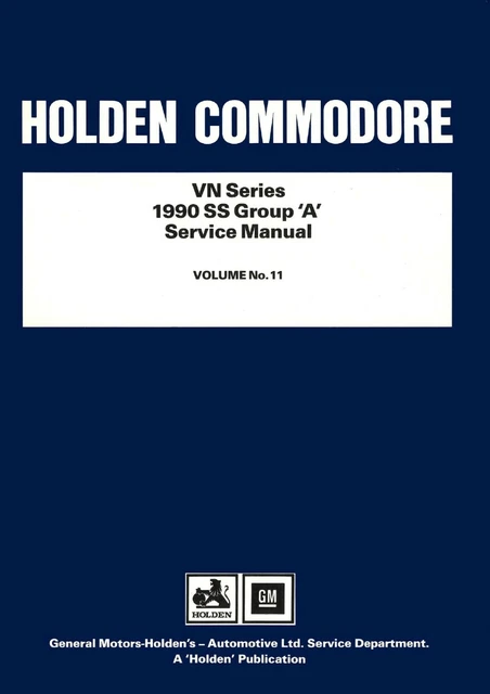 HOLDEN COMMODORE VN Series SS Group A Service Manual. PDF file on CD ...