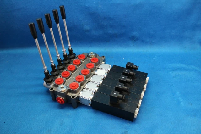 VANNE HYDRAULIQUE 5 compartiments GALTECH Q95 120 l/min 12v + levier ...