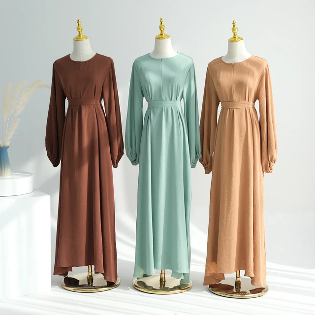 ISLAMIC ABAYA MUSLIM Women Dubai Long Sleeve Maxi Dress Ramadan Kaftan ...
