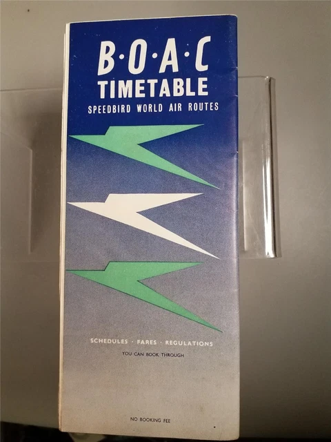 BOAC AIRLINE TIMETABLE August 1950 B.o.a.c. Route Map Solent Flying ...
