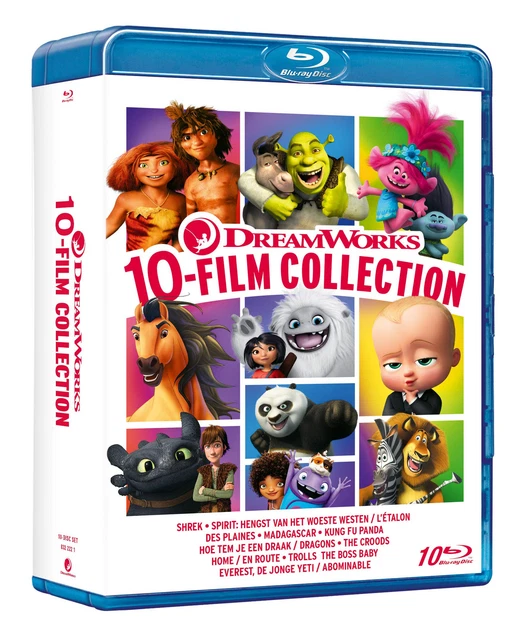DREAMWORKS 10 MOVIE Collection ( Box 10 Br) (Spirit,Shrek,Baby Boss,Tr ...