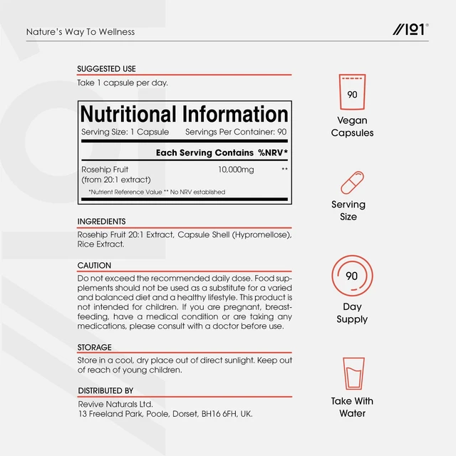ROSEHIP EXTRACT 10,000MG - High Strength 20:1 1 count (Pack of 90) £10. ...
