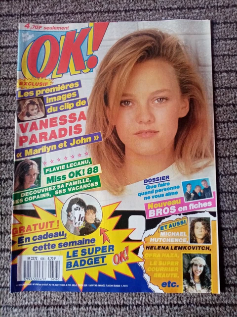 MAGAZINE OK 08/1988 n°656 Vanessa Paradis; Mickael Hutchence ; Helena ...