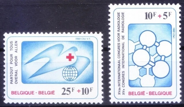 RED CROSS & Crescent, Medicine, Peace Doves, Belgium 1981 MNH 2v (A10 ...