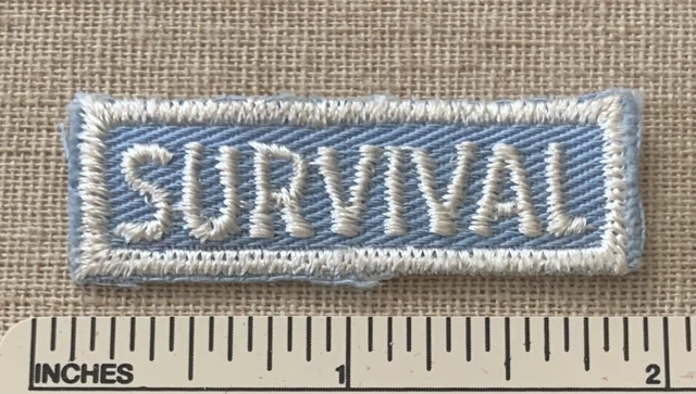 VINTAGE SURVIVAL BOY Scout Segment Strip PATCH BSA Uniform Camp Badge ...