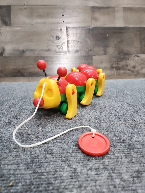 FISHER PRICE CENTIPEDE Toy Pull Along Preschool Kiddicraft VTG 80s ...