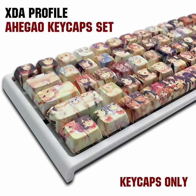 108 COLORED AHEGAO PBT Keycap Set For 61 64 87 Mechanical Keyboards ...
