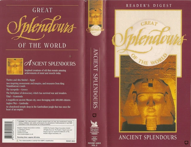 GREAT SPLENDOURS OF the World - Ancient Splendours [VHS Tape] £5.99 ...