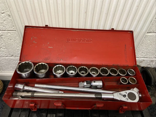 VINTAGE BRITOOL 17 Piece Imperial Socket Set In 3/4” Drive 7/8” To 2 ...