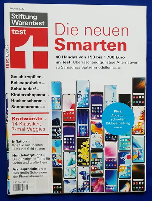 ZEITSCHRIFT TEST HEFT 8/2022 der Stiftung Warentest in neuwertigem ...