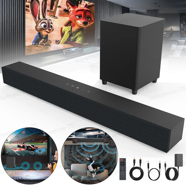 WIRELESS SOUND BAR Surround System with Subwoofer TV Home Speaker ...