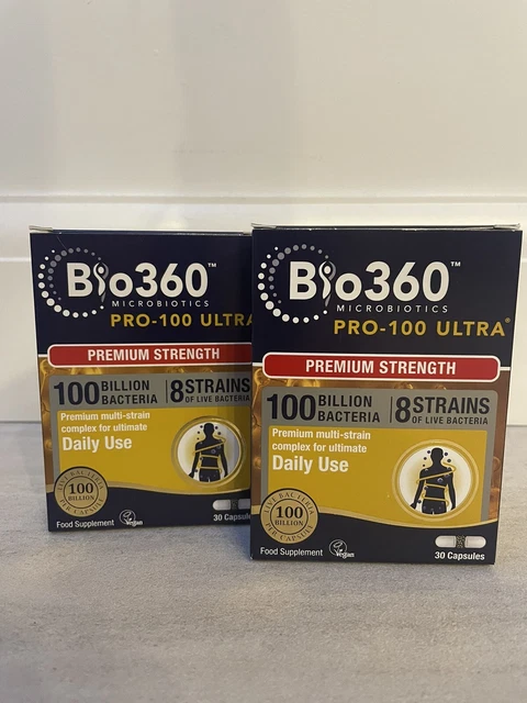 2 X BIO360 Pro-100 ULTRA premium strength (New) Natures Aid BBE 04/23 ...