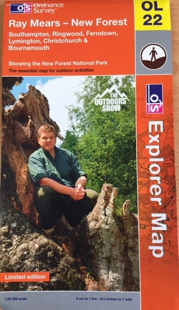 NEW ORDNANCE SURVEY OL22 MAP Limited Edition RAY MEARS New Forest ...