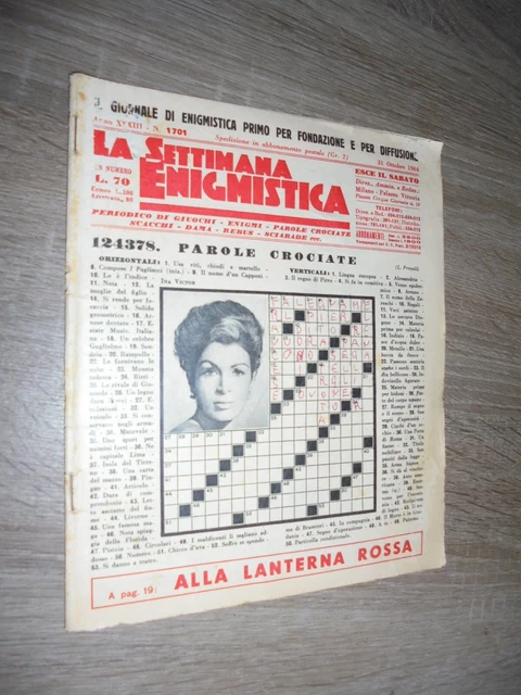LA SETTIMANA ENIGMISTICA - n. 1701 - 1964 - Ina Victor - USATA EUR 8,00 ...