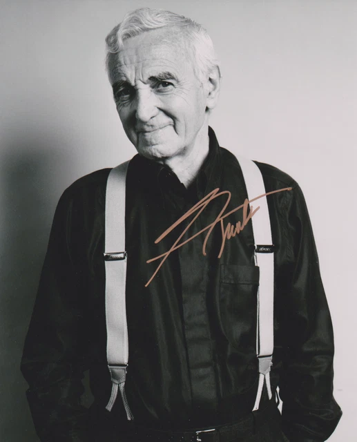 RARE AUTOGRAPHE ORIGINAL du chanteur CHARLES AZNAVOUR / photo 20x25 ...