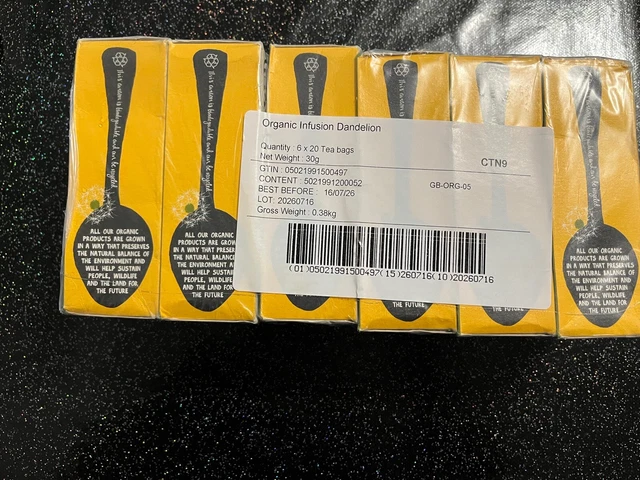 CLIPPER ORGANIC DANDELION Tea Bags Pack of 6 Total 120 Teabags ...