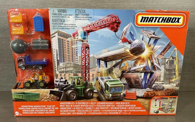 MATCHBOX DOWNTOWN DEMOLITION Playset Construction Site & Vehicles Brand ...
