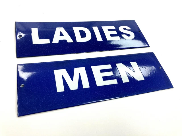 ENAMEL PORCELAIN SIGNS Men Ladies Restroom Gas Station Restaurant ...