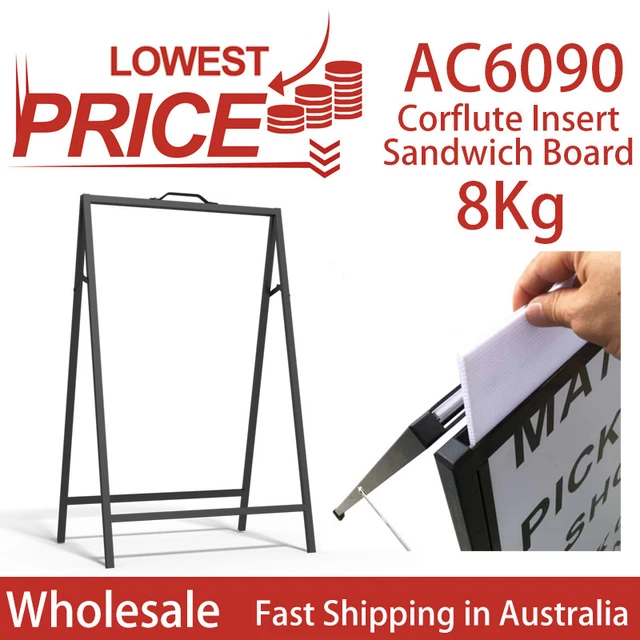 CORFLUTE INSERT A-FRAME/SANDWICH Board Advertising Display Poster Stand ...