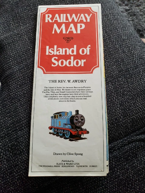 THOMAS THE TANK engine Railway Map, Island Of Sodor Rare £90.00 ...