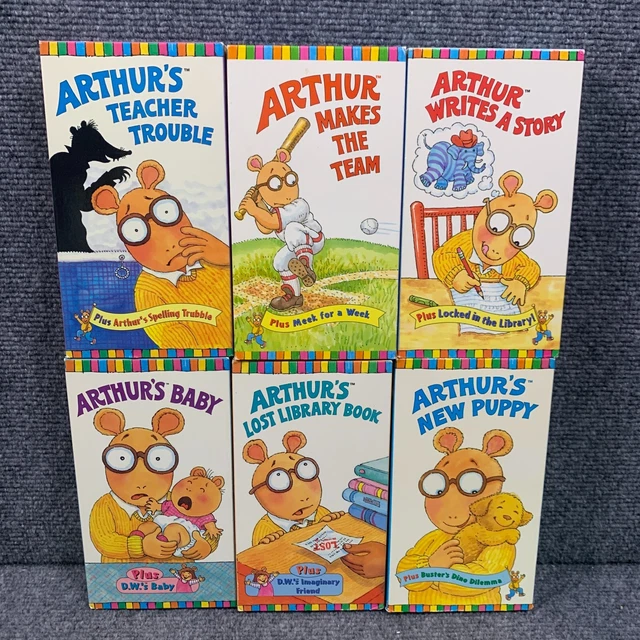 6 ARTHUR VHS Tapes Lot PBS 1997-1998 Baby Teacher Trouble New Puppy ...