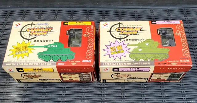 KONAMI COMBAT DIGIQ Micro IR Radio Control T34 & Sherman Tanks £47.50 ...