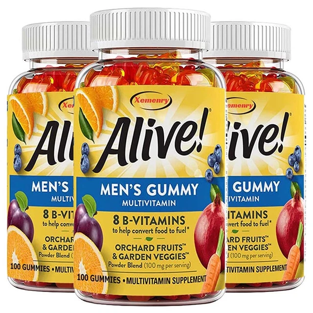 ALIVE! MEN'S GUMMY Multivitamin - High Strength Energy Metabolism ...