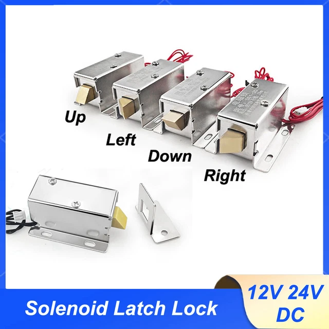 12V 24V DC Cabinet Door Drawer Electric Latch Lock Assembly Solenoid ...