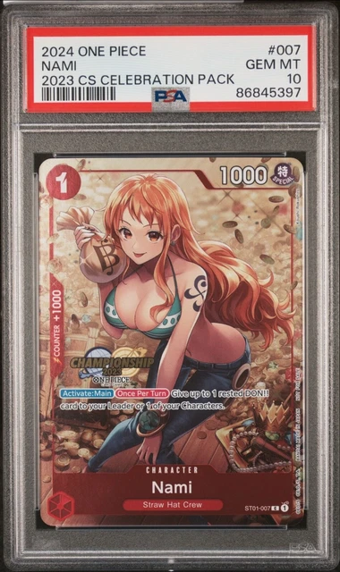 2024 ONE PIECE Nami 2023 CS Celebration Pack ST01-007 PSA 9 COMME NEUF EUR 221,48 - PicClick FR