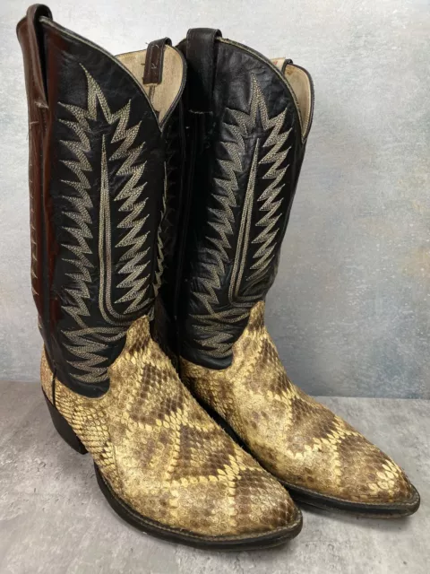 COWTOWN EASTERN DIAMONDBACK Rattlesnake Cowboy Boots Mens 10 D Style J ...