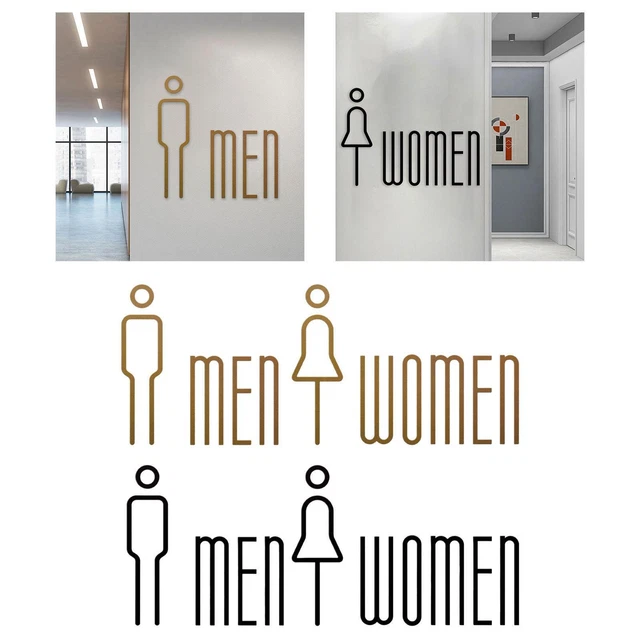 BATHROOM SIGN SIMPLE Graphical Symbols Bathroom Signage for £9.53 ...