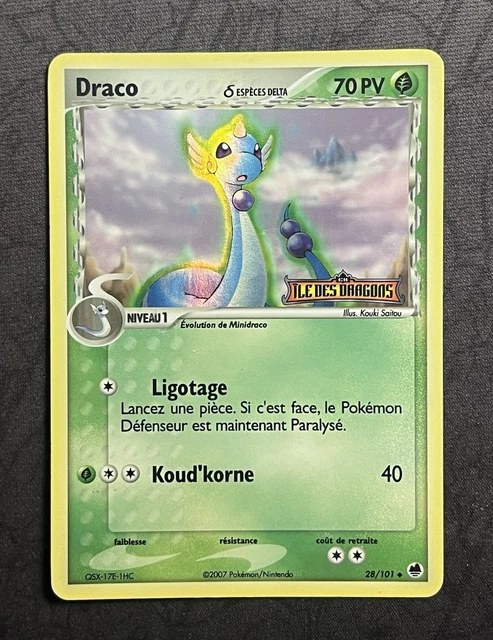 CARTE POKÉMON DRACO 28/101 Reverse Île des Dragons Français EUR 23,00 ...