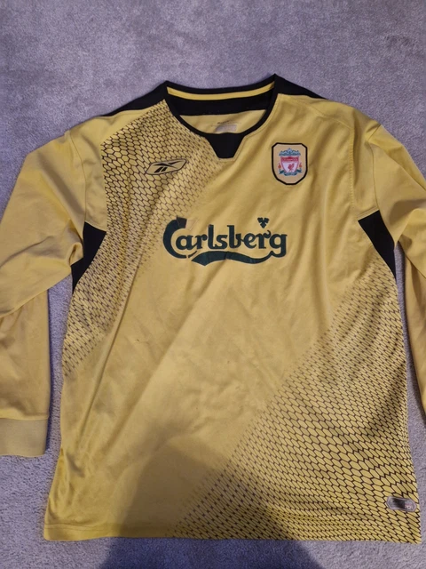 LIVERPOOL FC 2004-06 Away Shirt, Long Sleeve, Yellow, Men’s Extra Large ...