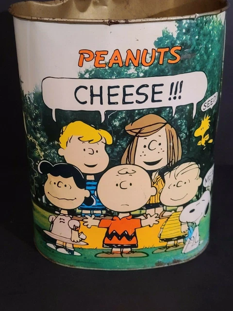 PEANUTS CHEESE! CHARLIE Brown Lucy Snoopy Linus Woodstock Trash Can ...