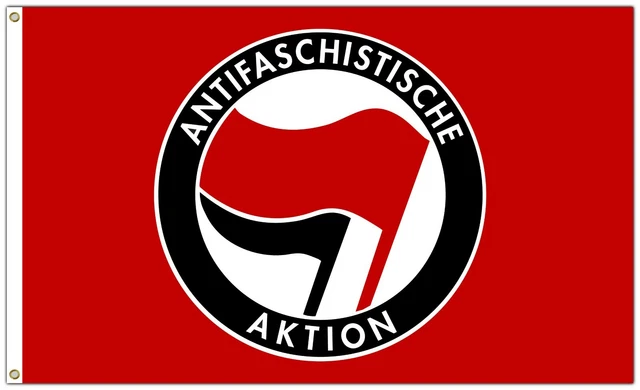 ANTIFA FLAGGE 150X90 cm ROT Antifaschistische Aktion Anti Nazi Fahne ...