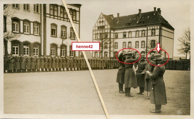 FOTO WEHRMACHT WESEL Vereidigung Kaserne Gelöbnis Ohrenausschnitt Stahlhelm #2 EUR 4,50 ...