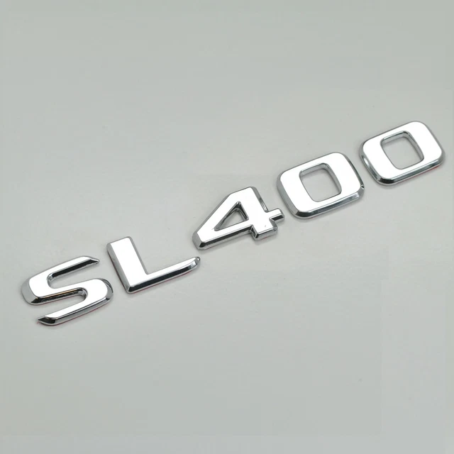 SILVER CHROME SL400 Car Letter Number Rear Boot Badge Emblem For ...