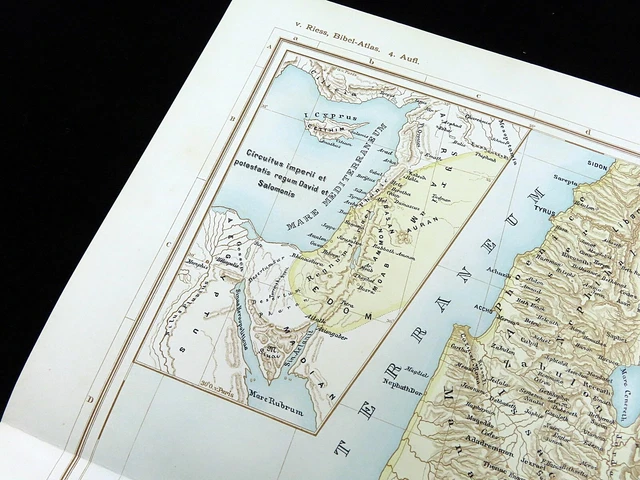 ANTIQUE MAP OF Ancient Israel Palestine Roman Occupation Bible Holy ...
