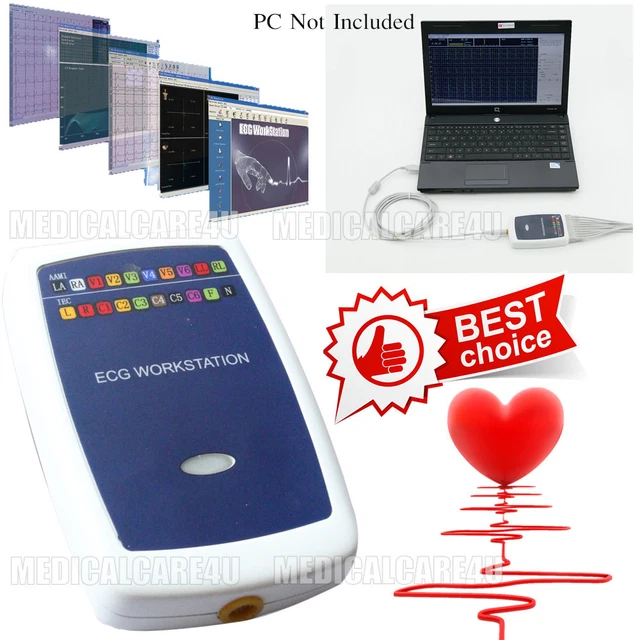 ECG WORKSTATION PC Based 12 Lead EKG ECG Machine Analysis Diagnosis ...