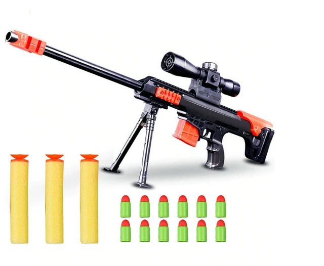 NEW TOY GUN Sniper Rifle Strike Toy Bundle With Spare Bullets Kids Gift ...