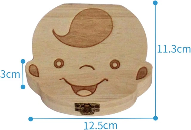 SAZAK BABY TOOTH Box Spanish/English/French/Russion Wooden Kids Milk ...