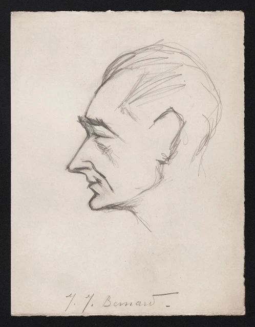 JEAN-JACQUES BERNARD PLAYWRIGHT Romancier Ritratto Drawing Dessin Van ...
