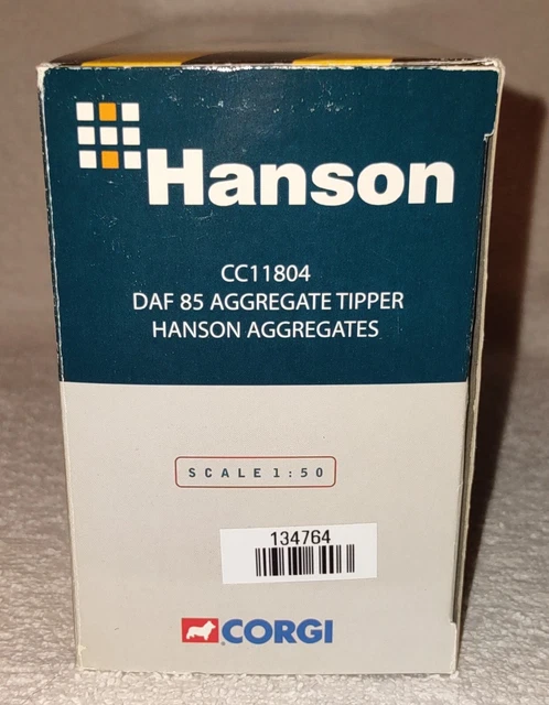 CORGI CLASSICS HANSON DAF 85 Aggregate Tipper CC11804 1:50 Scale $59.99 ...