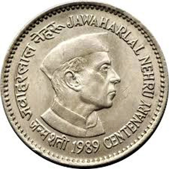 5 RUPEE ~ Jawaharlal Nehru 1989 Centenary Coin $7.99 - PicClick CA