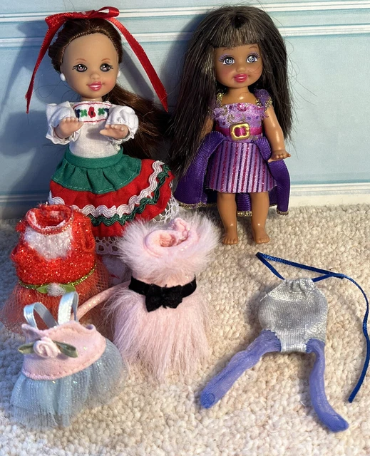 VINTAGE MATTEL DOLLS BARBIE SHELLY KELLY x2 DOLLs BUNDLE WITH 6 ...